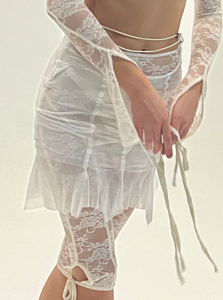 Nastyamasha White mesh skirt – APOC STORE