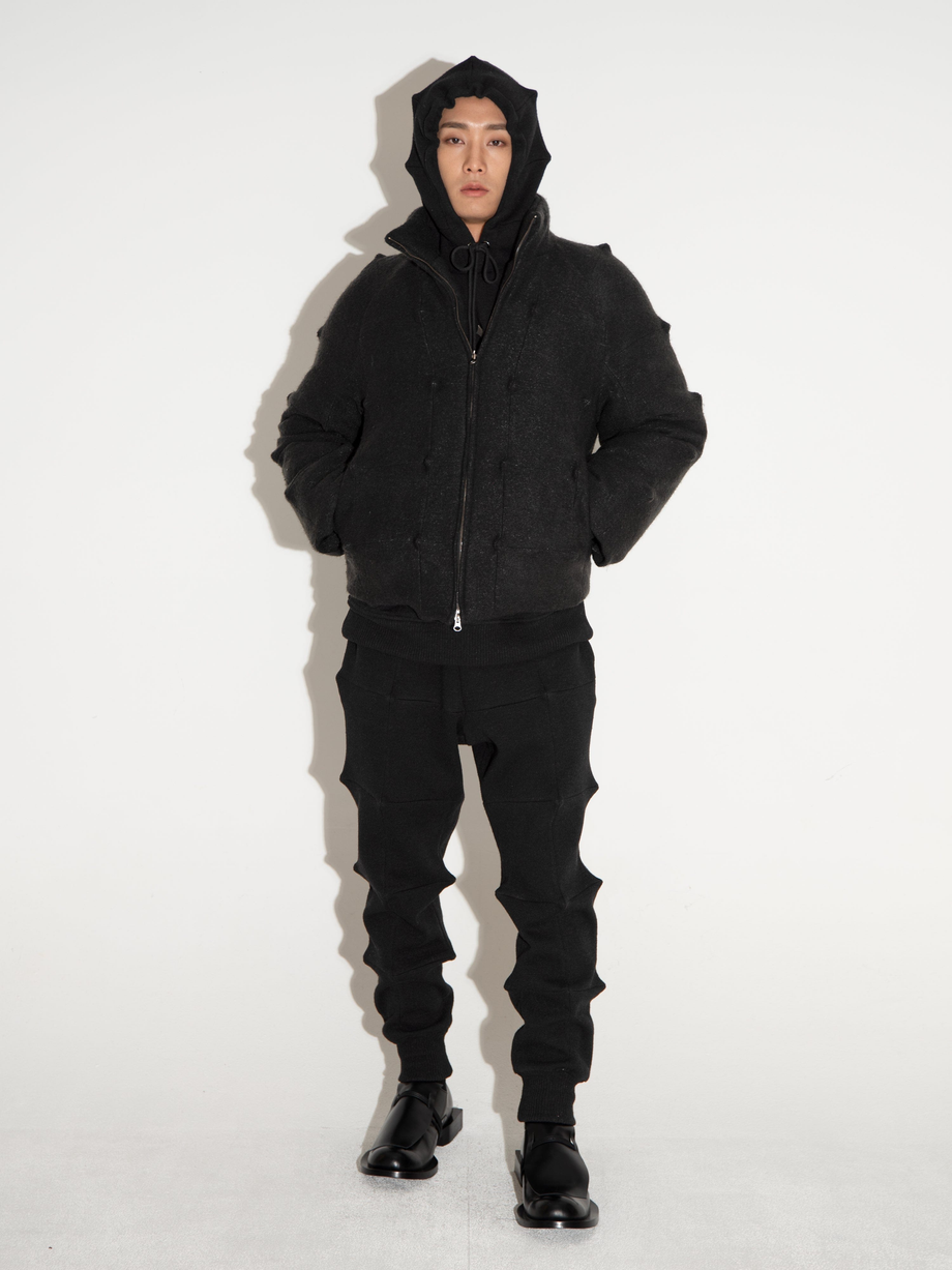 Woojun Jang Spiky Padded Jacket Black – APOC STORE