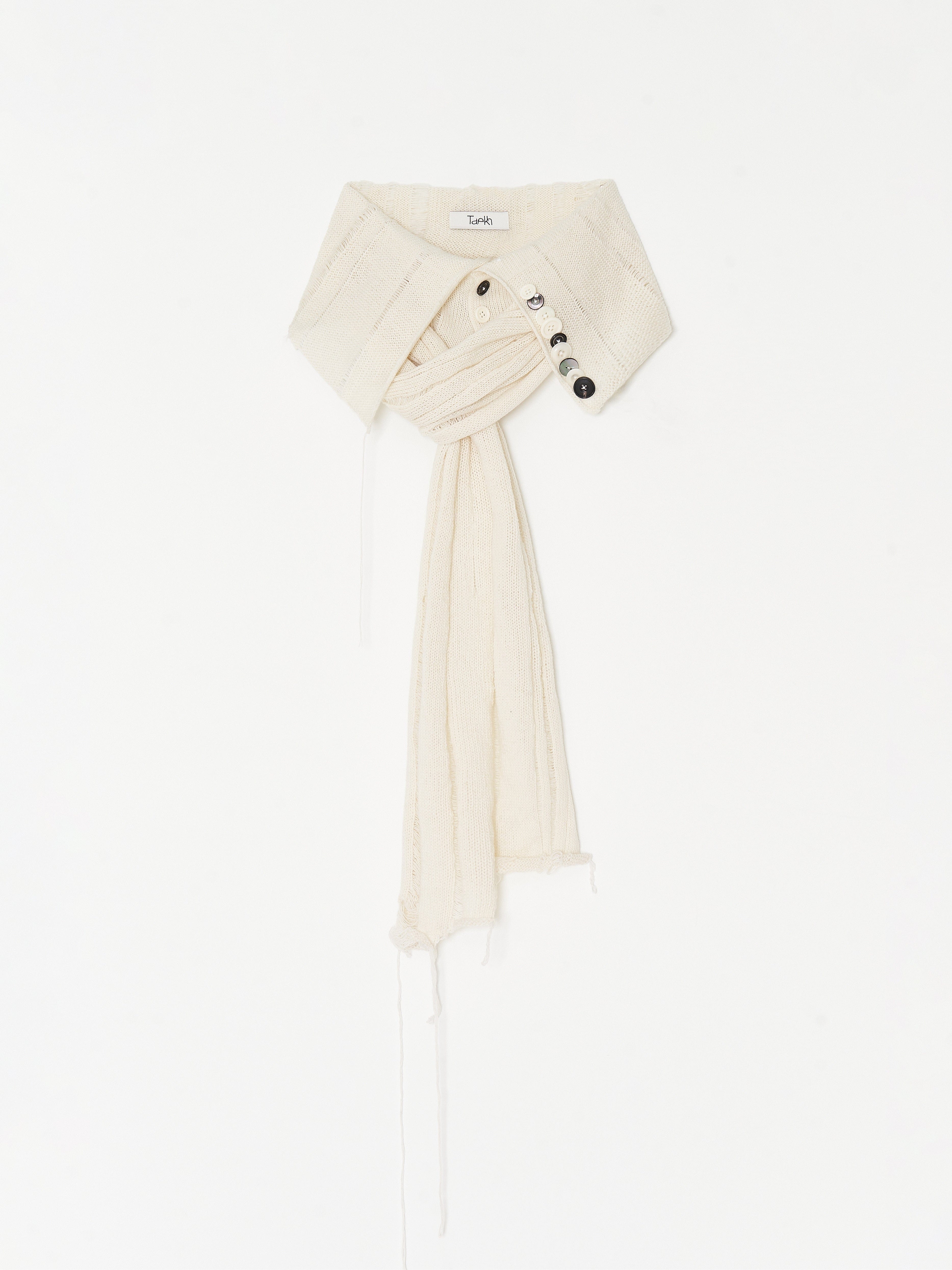 Button Work Cashmere Scarf 001 - Ivory – APOC STORE