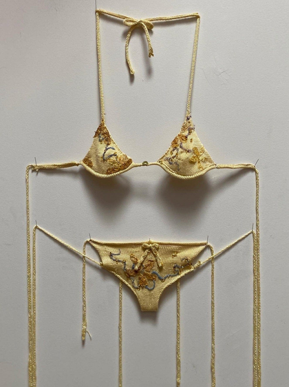 GRACE GUI Yellow Silk Bikini – APOC STORE