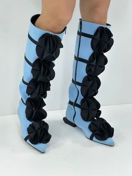 Sun Woo Powder Blue Guko Knee High Neoprene Boots – APOC STORE