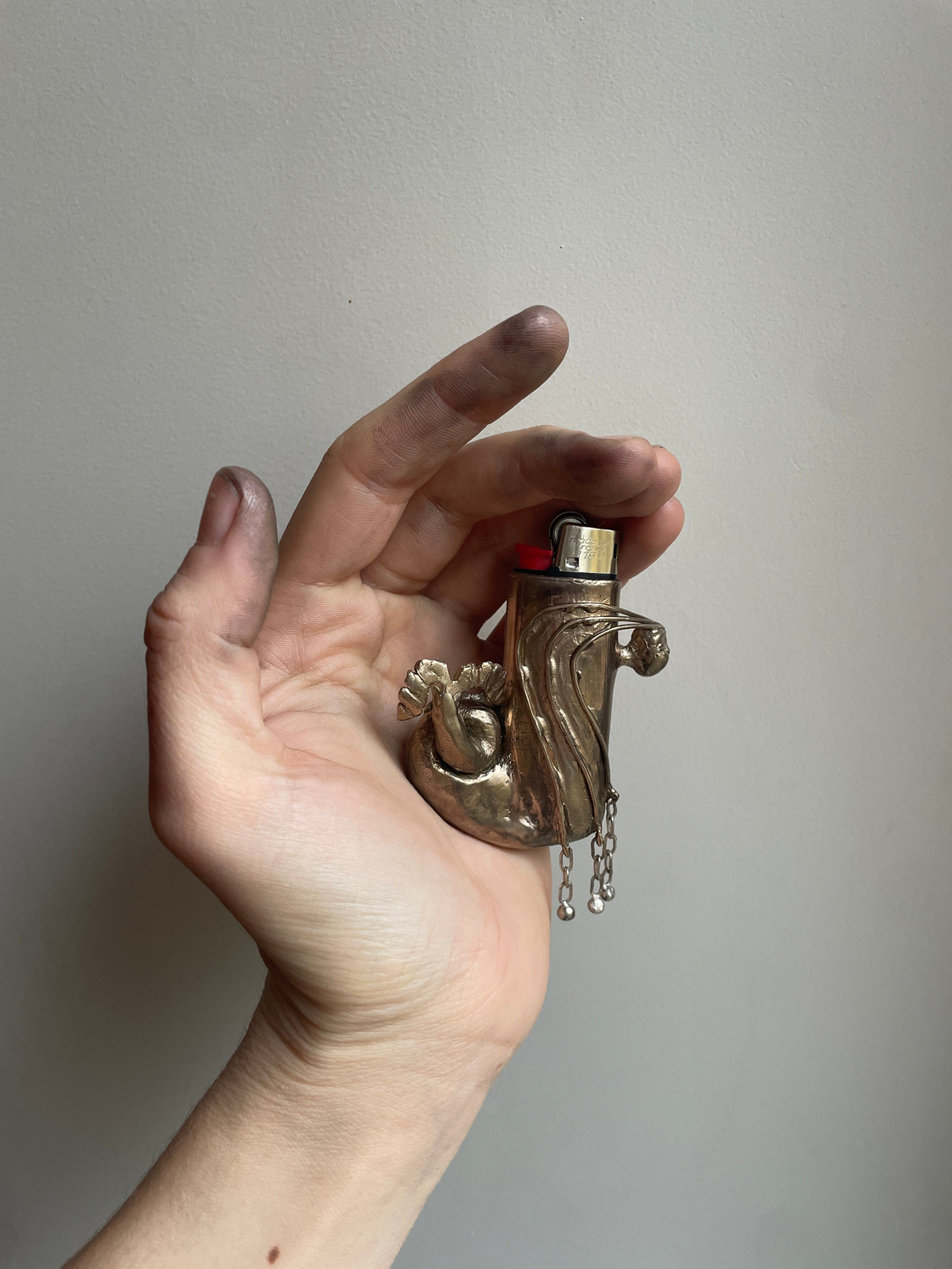 Mia Gosset Brass lighter's holder with silver elements – APOC STORE