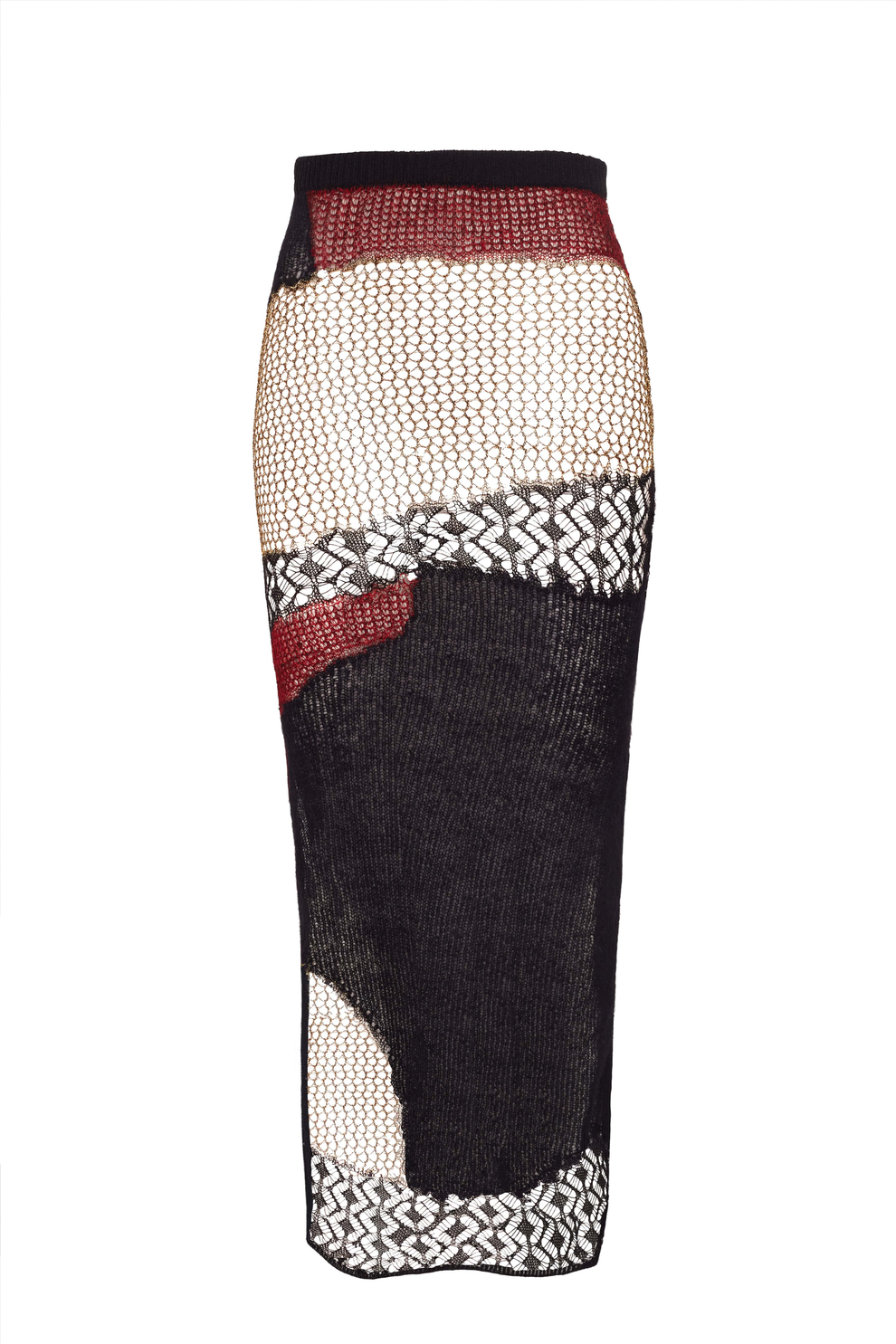 Raquel de Carvalho Knit intarsia lace midi skirt – APOC STORE
