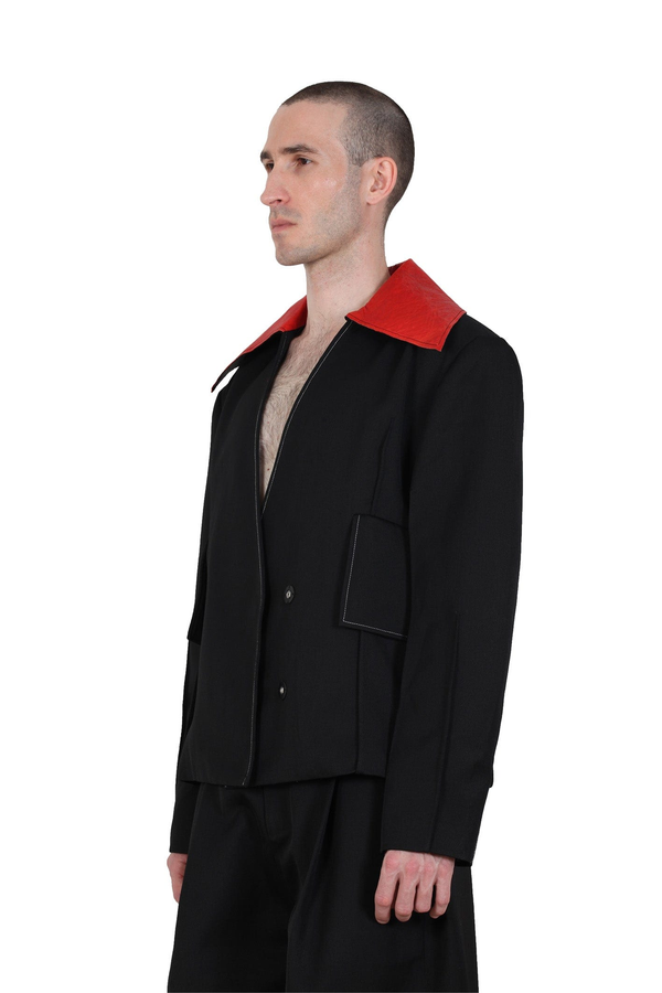 XIMONLEE Leather Lapel Jacket – APOC STORE