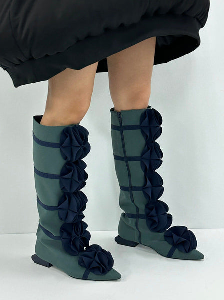 Sun Woo Teal Green Guko Knee High Neoprene Boots – APOC STORE