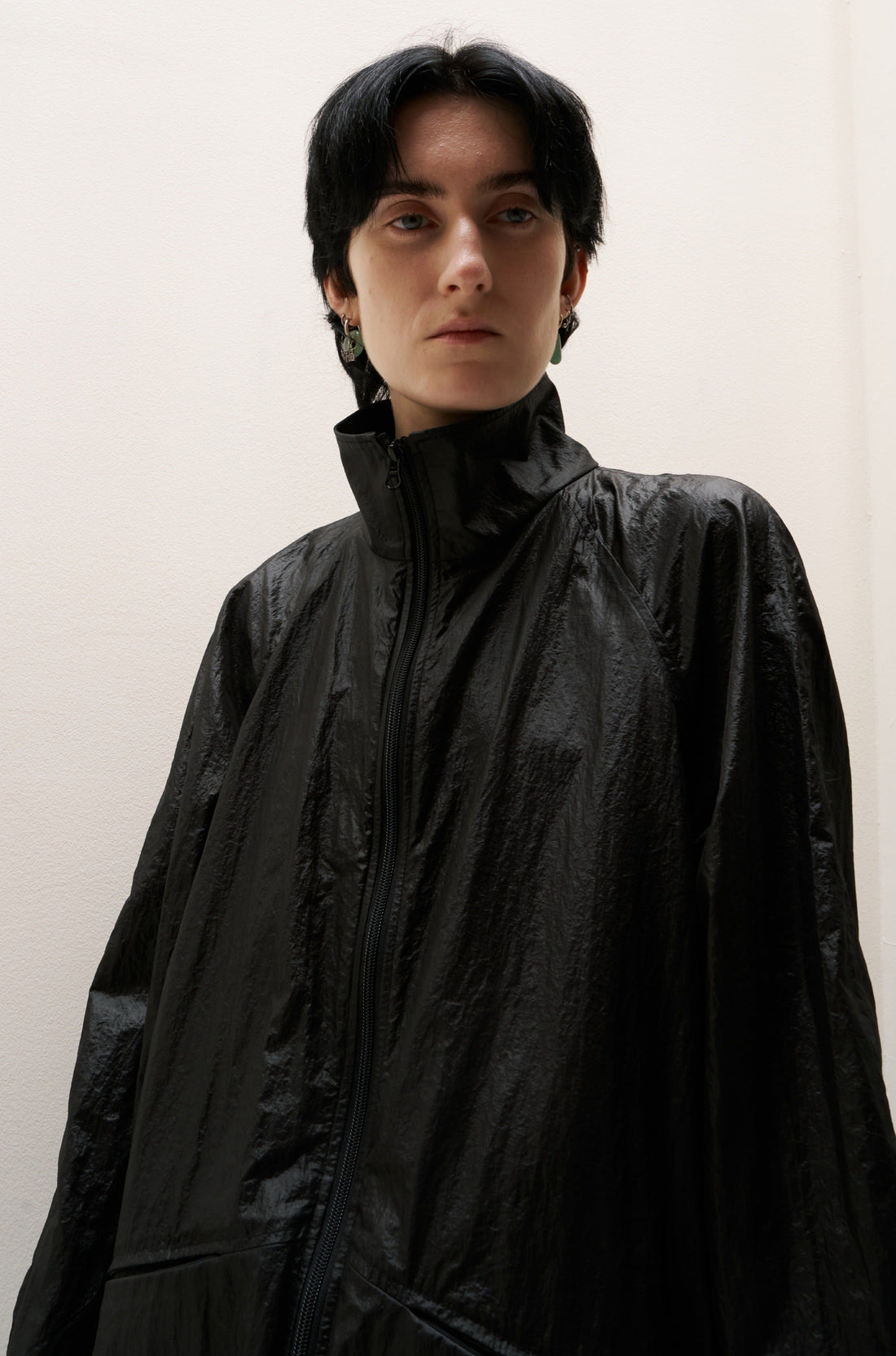 Black High Neck Zip Wind Jacket – APOC STORE