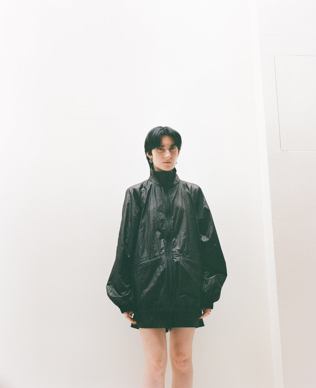Black High Neck Zip Wind Jacket – APOC STORE