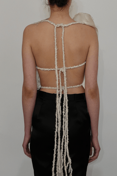 TRANSE PARIS Wrinkbled Hand-print Top With Stripes – APOC STORE