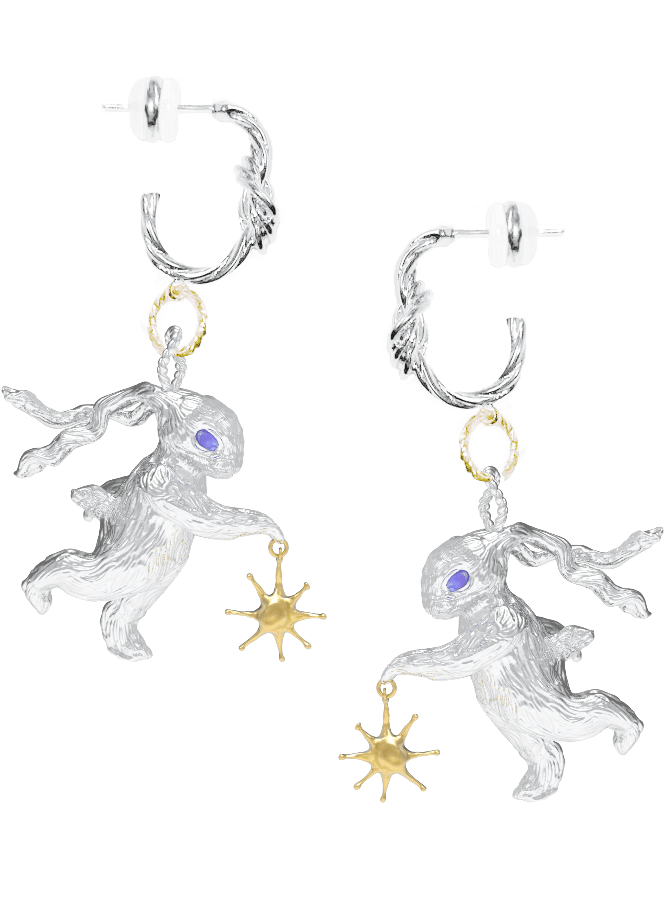 Silver Lucky Rabbit Solo Dance Earrings Knot – APOC STORE