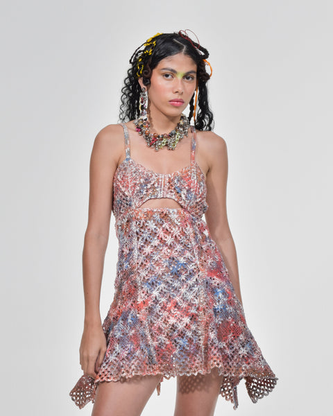 VEREDAS Multicolour Paextia Latex Lace Dress – APOC STORE