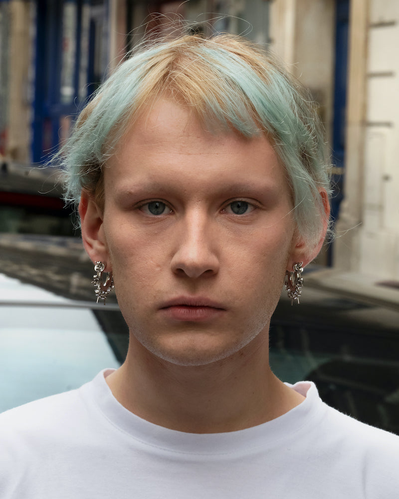 D’heygere Silver Stud Hoops – APOC STORE